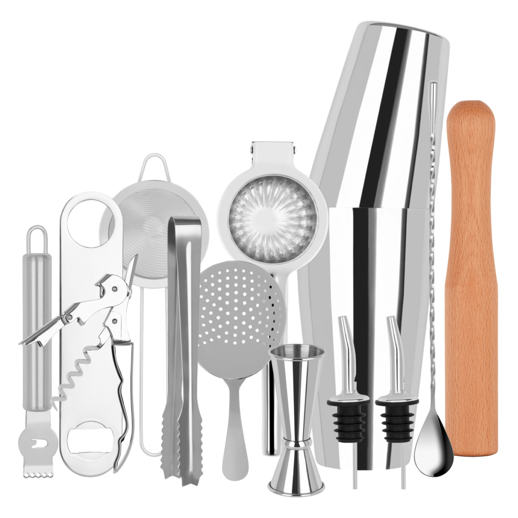 Zanzi Cocktail Set 14 Pc Stainless Steel - Bar accessories, Bar ...